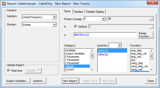 2D and Circuit New Report window