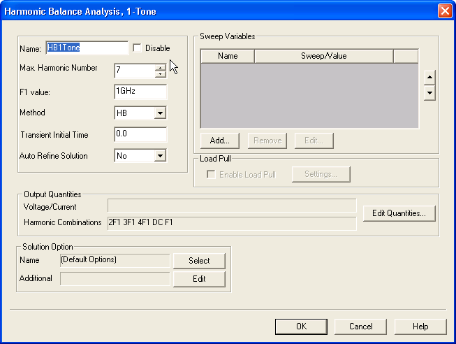 Running Harmonic Balance on the Schematic Editor