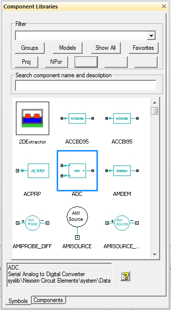 Using the Component Libraries Window