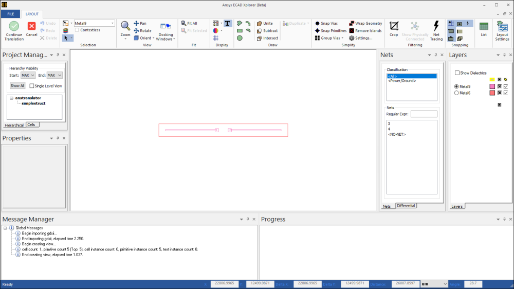 Importing GDSII Files Using ECAD Xplorer