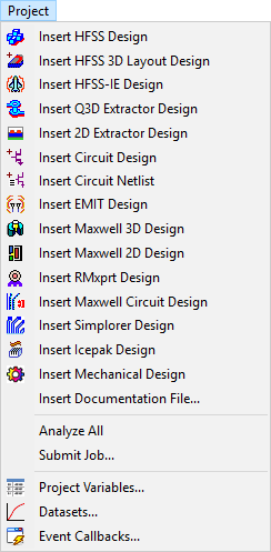 Project Menu