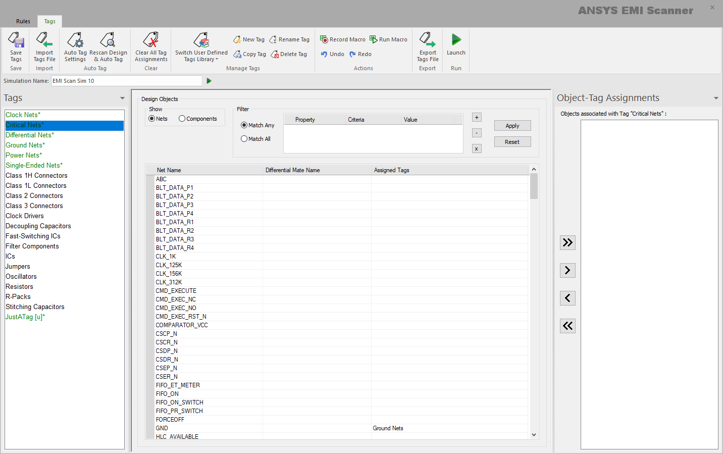 Using Tags in EMI Scanner