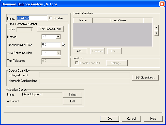 Running Harmonic Balance on the Schematic Editor