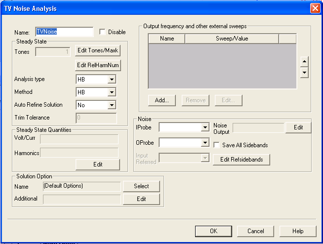 Running TV Noise Analysis on the Schematic Editor