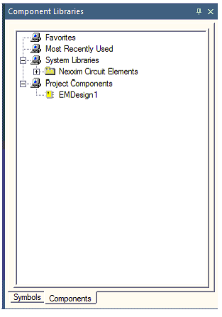 Favorites and Most Recently Used Components