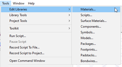 Tools Menu
