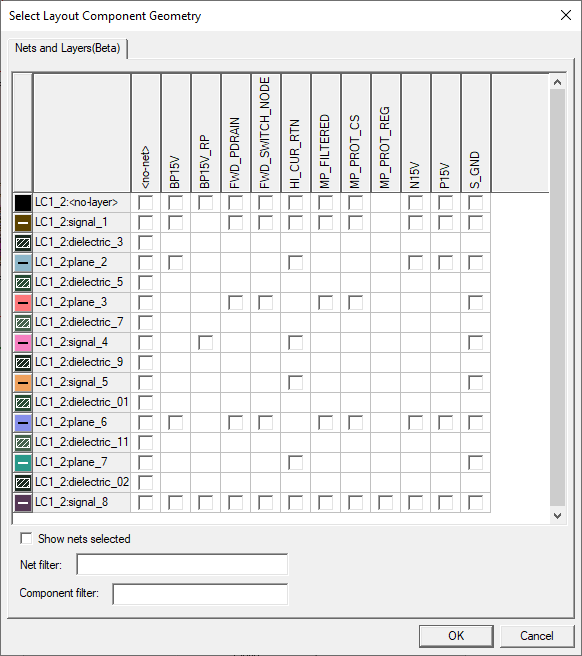 Show Nets for Layout Components in HFSS 3D Geometries