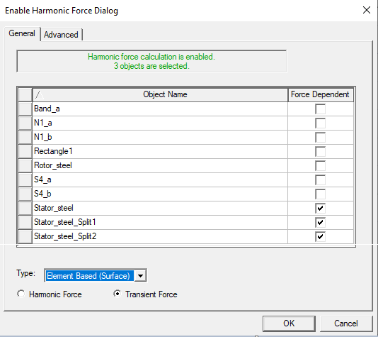 Export transient/harmonic force from Maxwell