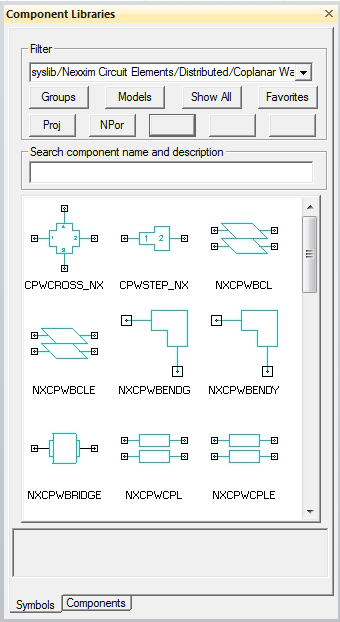 Using the Component Libraries Window