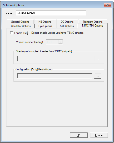 TSMC-TMI Options Reference