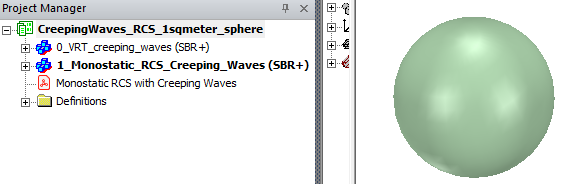 Monostatic RCS of a PEC Sphere Using SBR Solver with Creeping Waves