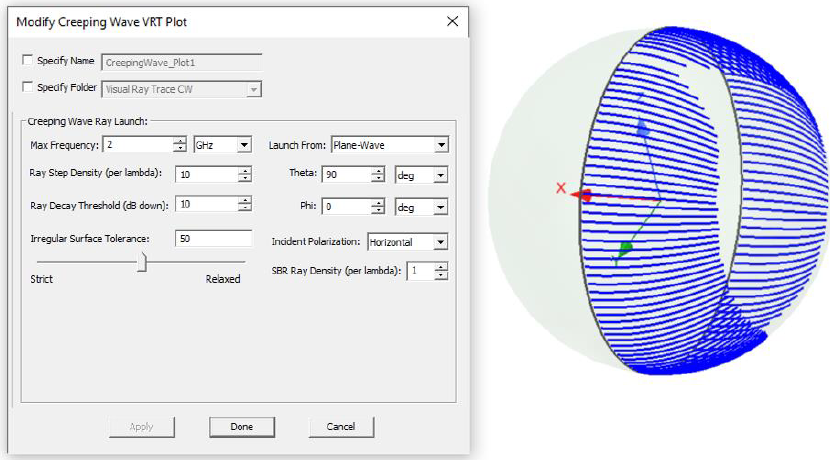 Monostatic RCS of a PEC Sphere Using SBR Solver with Creeping Waves