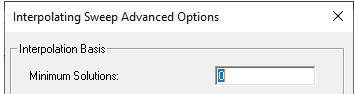 Set up Interpolating Sweep Advanced Options