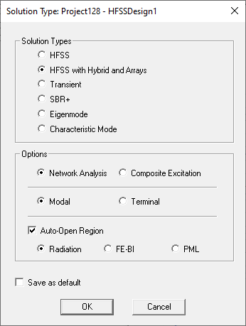 Using Auto-Open Region for the HFSS Driven Solution Type for Antenna Designs