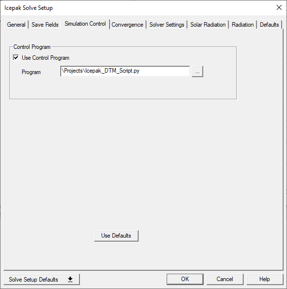 The Icepak Solve Setup Dialog (Transient)