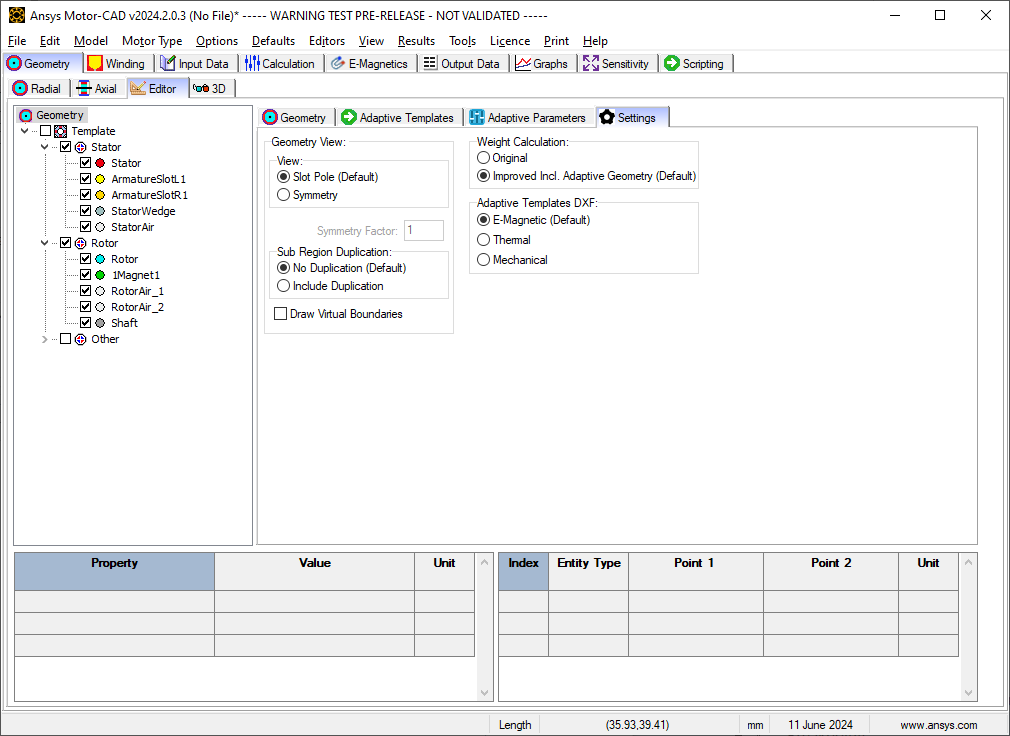 Settings (Geometry Editor)