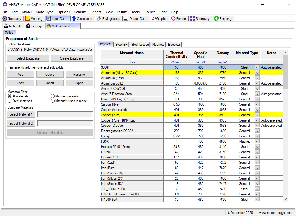 Material Properties [Input Data]