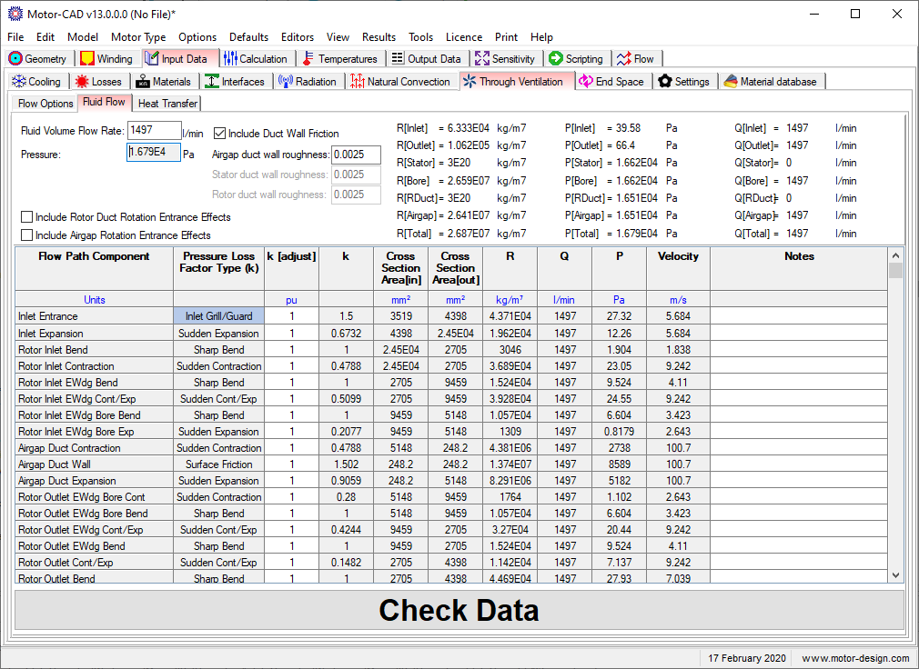 Through Ventilation Fluid Flow [Input Data]