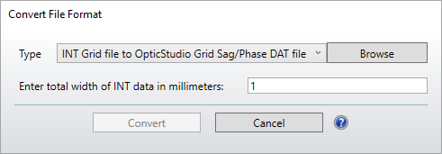 INT Grid to OpticStudio DAT
