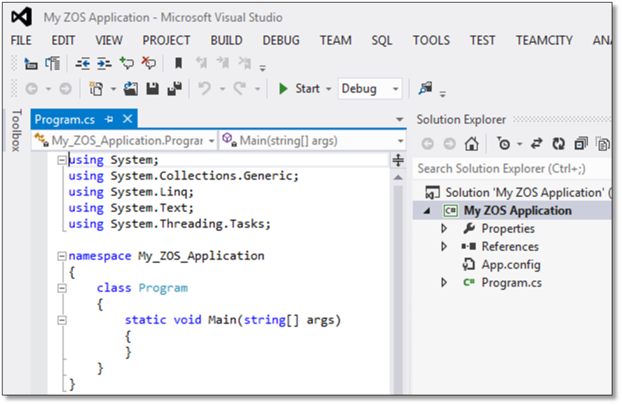 Manually Creating a Project (Using Visual Studio)
