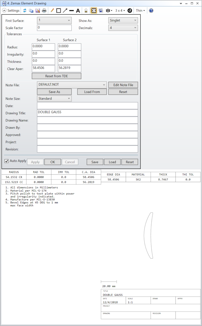 Zemax Element Drawing (system viewers group)