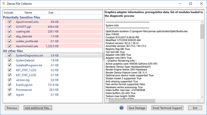 Zemax File Collector