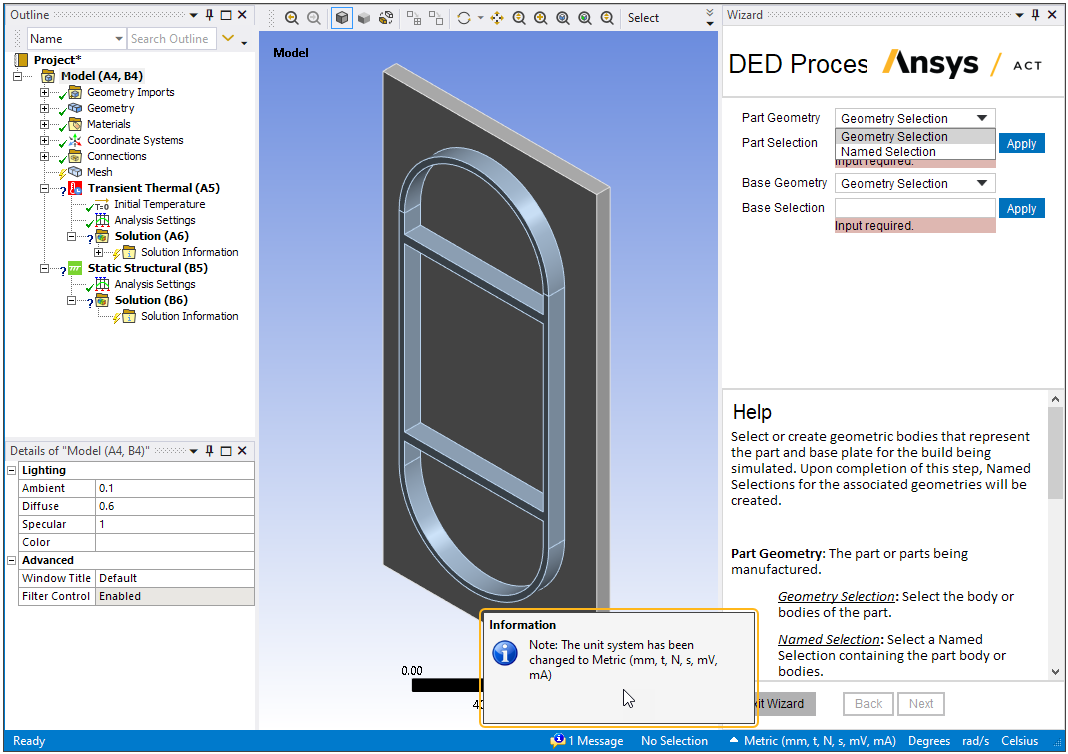 4.4. Open the DED Process Wizard