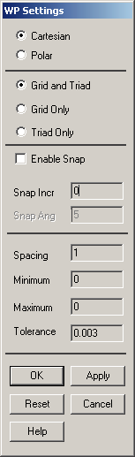 Working Plane Settings