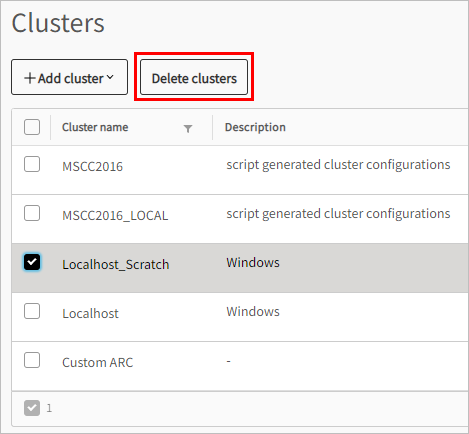Deleting a Cluster Configuration