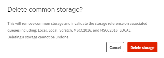 Deleting a Storage Configuration