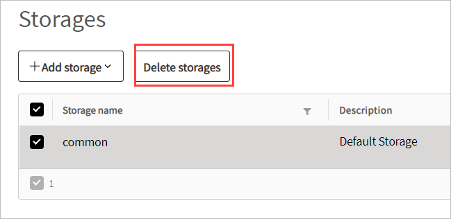 Deleting a Storage Configuration