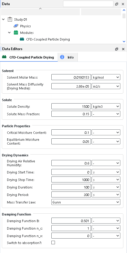 Chapter 6: CFD Particle Drying Module