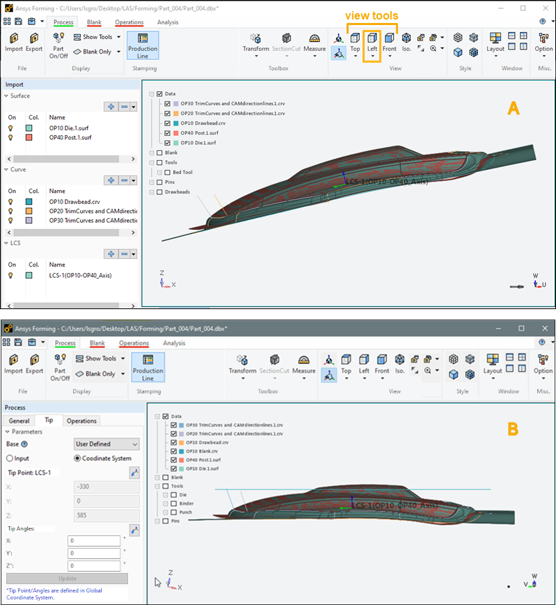 2.2. Tip the Model Geometries to the Press Position
