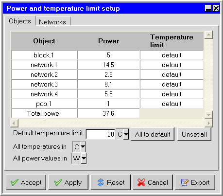 34.1. Setting Up the Power and Temperature Limit Values