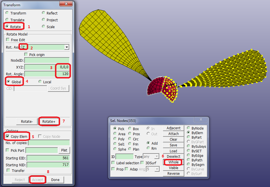 3.11. Copy/Rotate the Mesh to Create a Full Prop