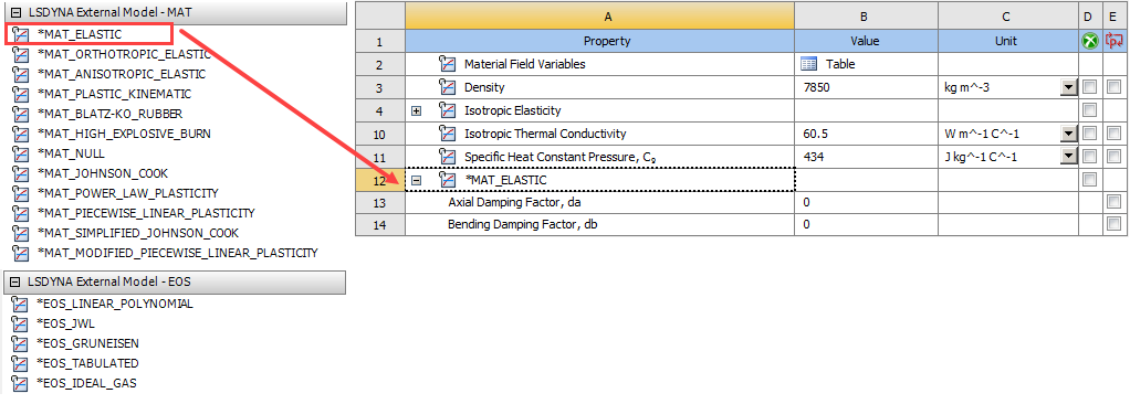 6.15. LS-DYNA External Model Material Properties