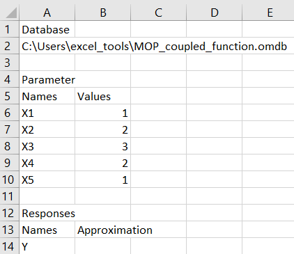 Metamodel of Optimal Prognosis Solver in Excel