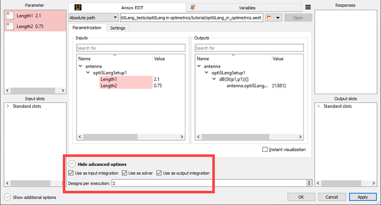 optiSLang in Optimetrics