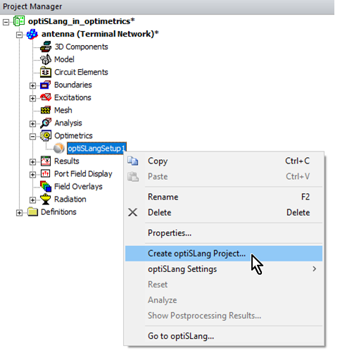 optiSLang in Optimetrics