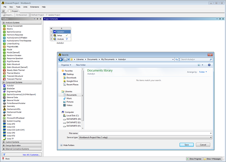 2.1.4. Pull-Down Menu - File - Save Project