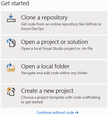 Creating a Project in Visual Studio