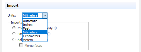 Setting the STL File Import Unit