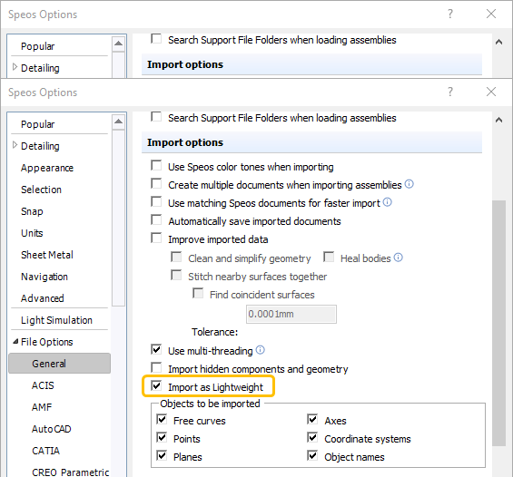 Importing CAD Files in Lightweight