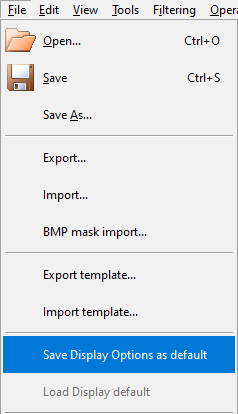 Saving Display Options as Default