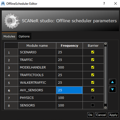 Setting the Frequency with the OFFLINE SCHEDULER