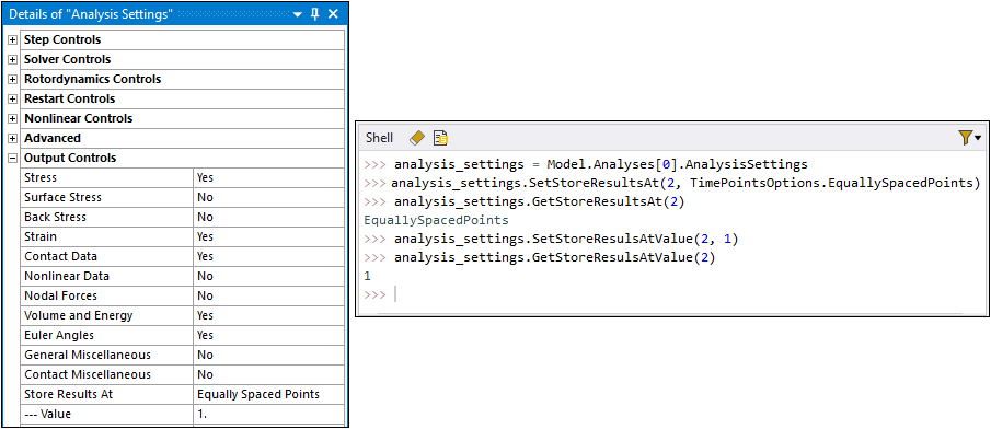 Analysis Settings Object
