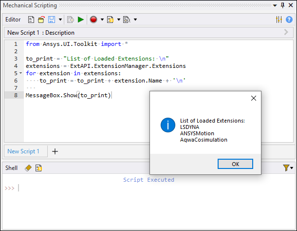 Display Extensions Loaded in Mechanical