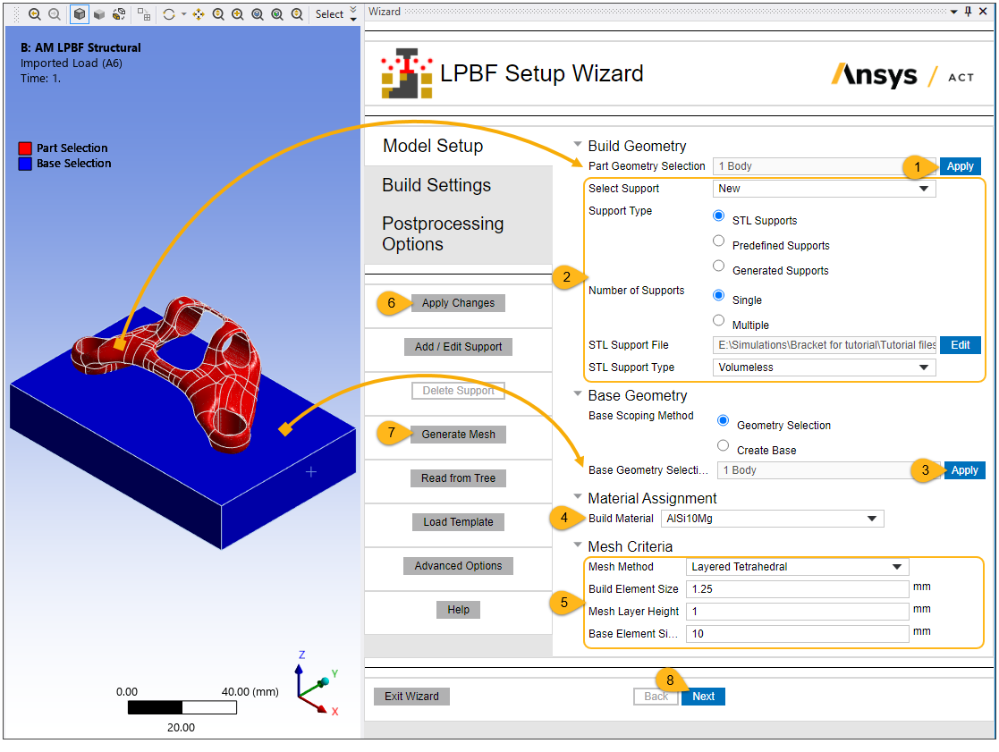 3.5. Complete Wizard Step 1 - Model Setup