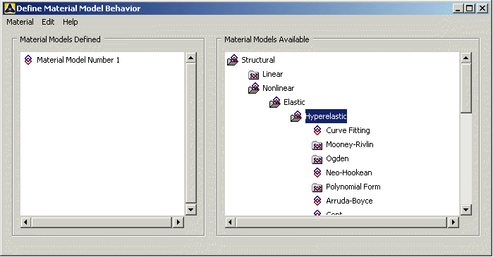 Define Material Model Behavior