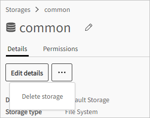 Deleting a Storage Configuration